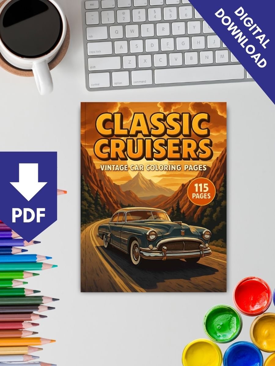 Classic Cruisers – 115 Vintage Car Coloring Pages | Coloring Patch