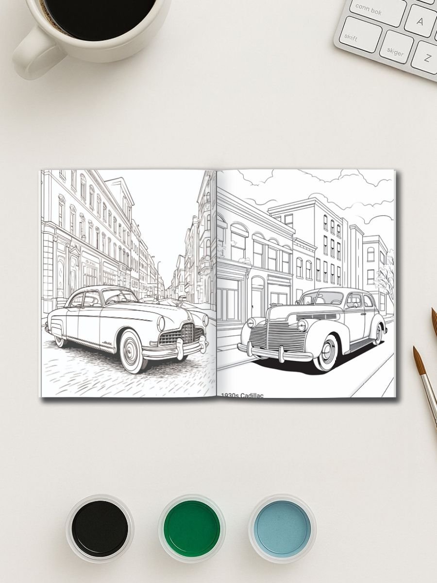 Classic Cruisers – 115 Vintage Car Coloring Pages | Coloring Patch